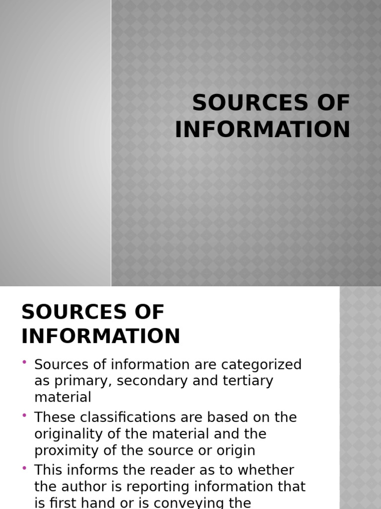 Understanding Information Sources | PDF | Information | Bias