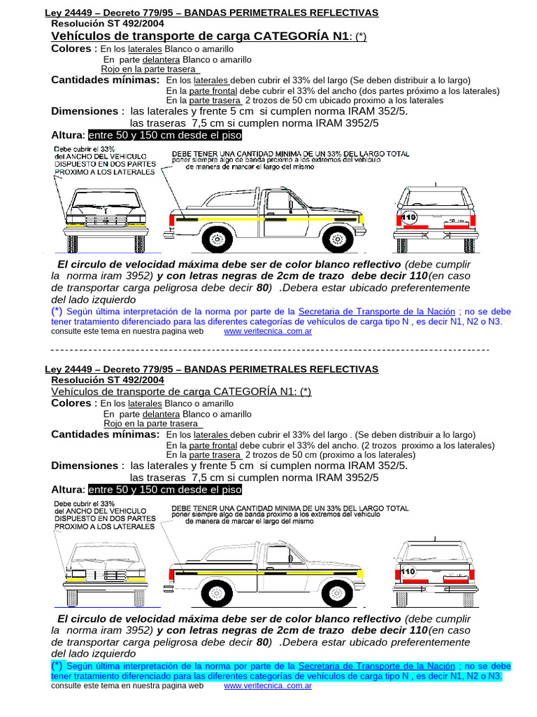 Bandas Reflectivas para Vehículos N1 | PDF | Vehículo de motor | Vehículos