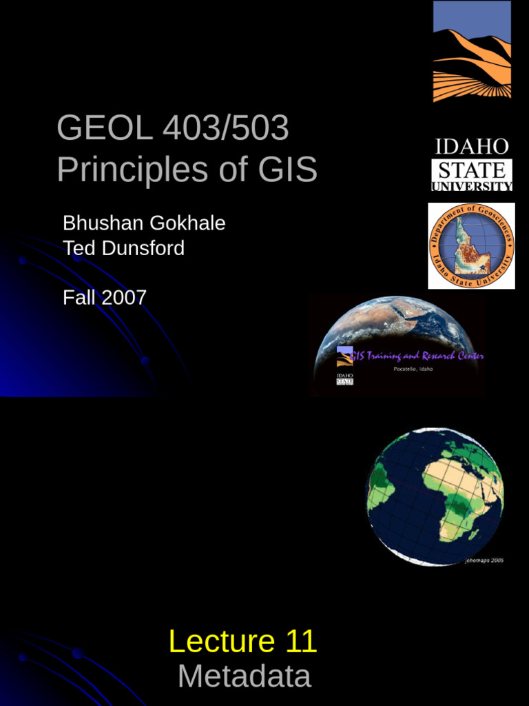 Lecture11_BGTD | PDF | Arc Gis | Metadata