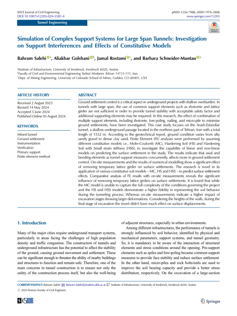 Complex Support Systems in Tunnel Engineering | PDF | Strength Of ...