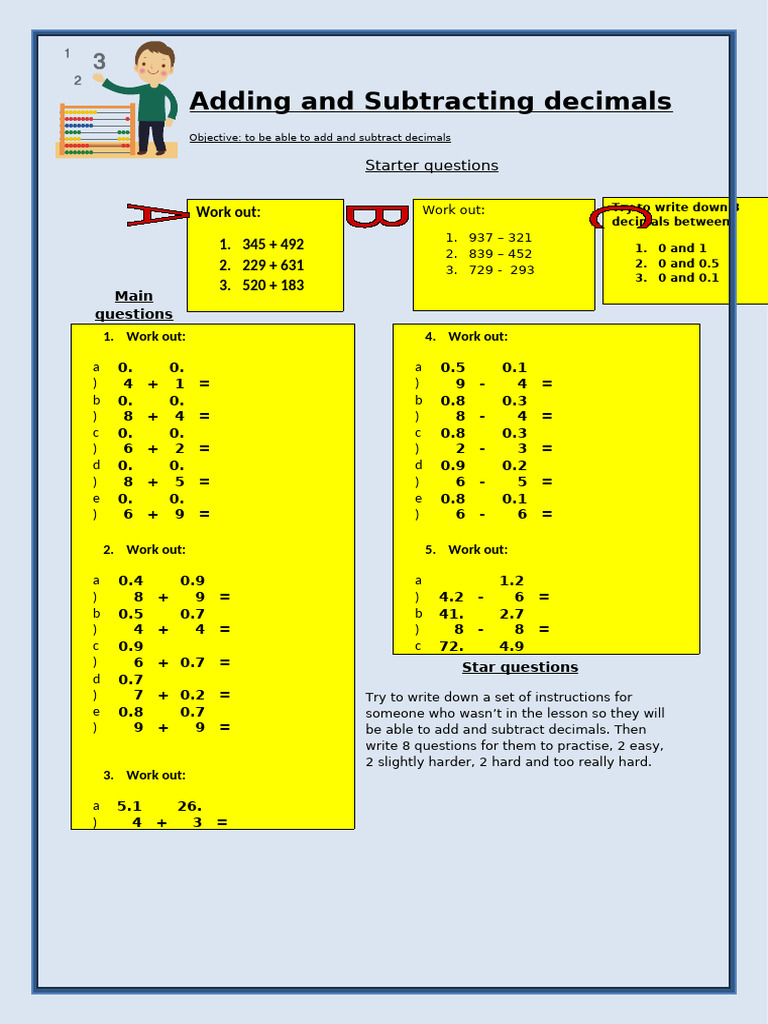 Adding and Subtracting Decimals Guide | PDF | Arithmetic | Computer Architecture
