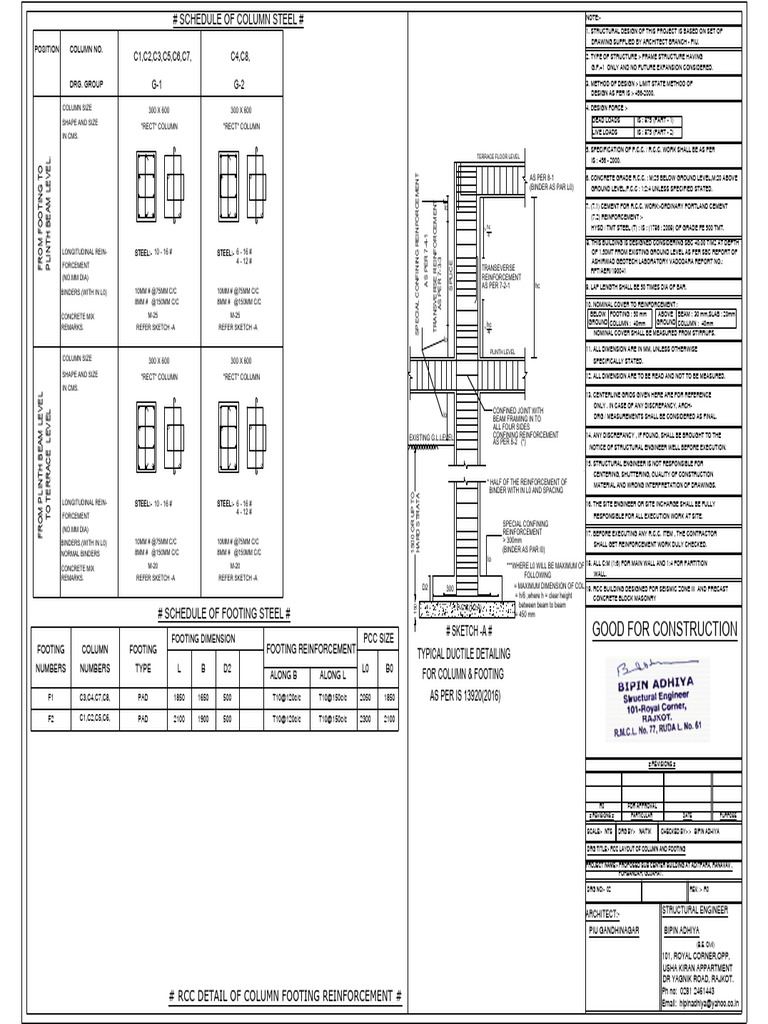 RCC Column and Footing Layout Plan | PDF | Materials | Civil Engineering