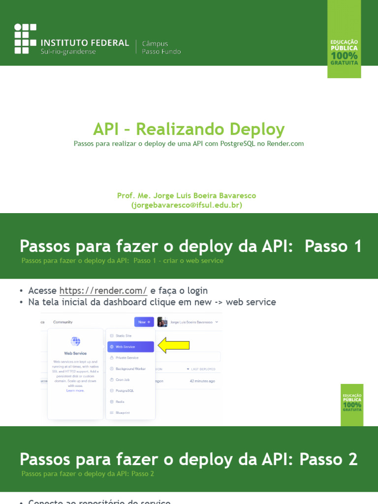 06 - Deploy de API Com PostgreSQL No Render | PDF