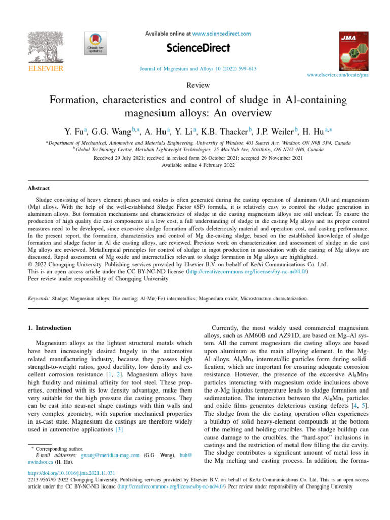 Control of Sludge Factor in Al Alloys | PDF | Iron | Magnesium