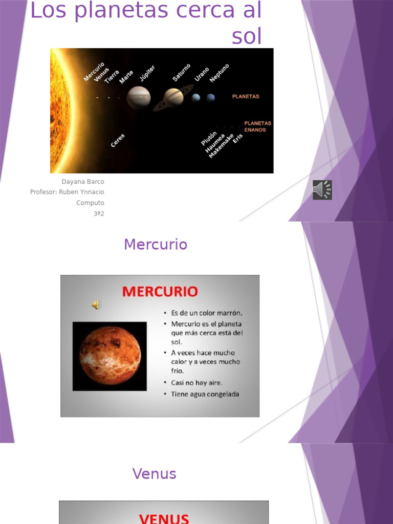 Planetas del Sistema Solar Cercanos al Sol | PDF