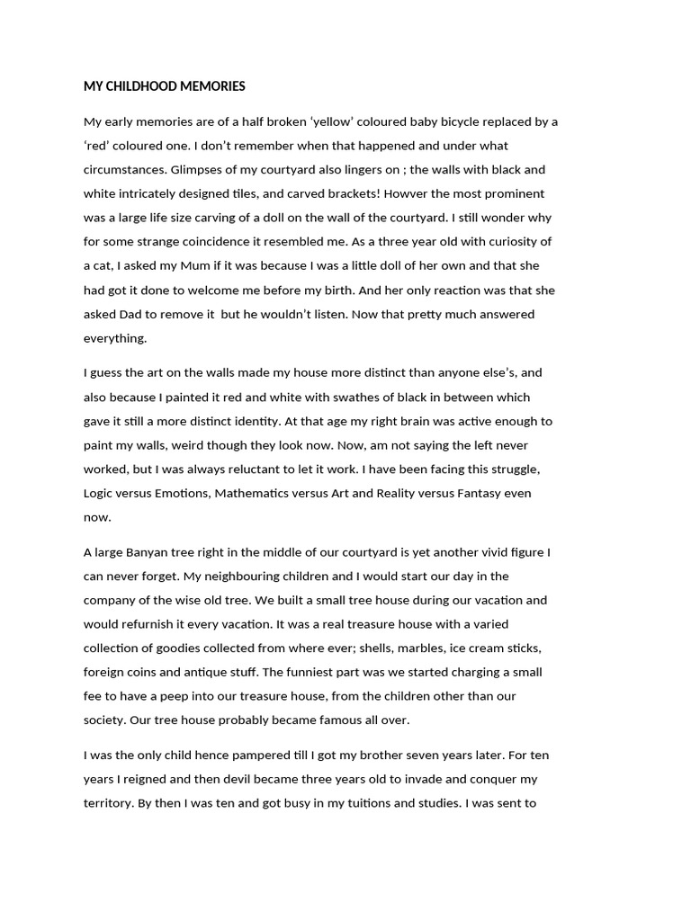 My Childhood Memories | PDF