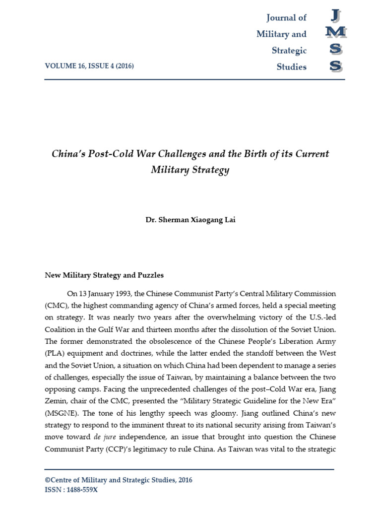 China Post Cold War Military Strategy | PDF | People's Liberation Army ...