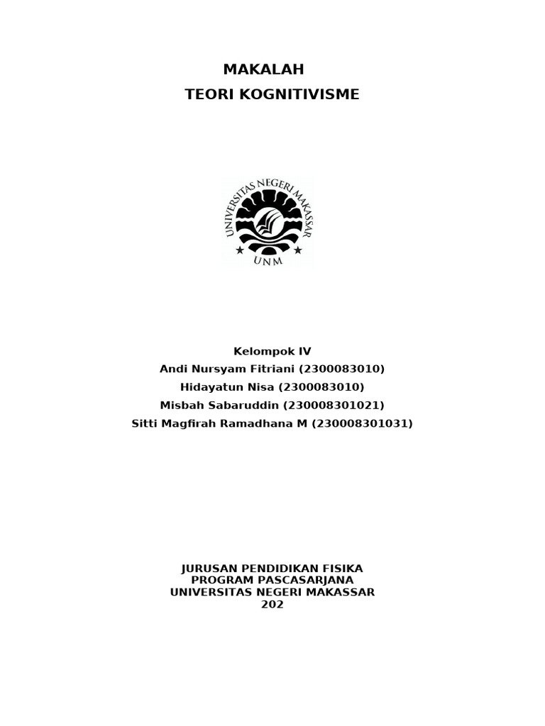 Teori Kognitivisme dalam Pembelajaran Fisika | PDF