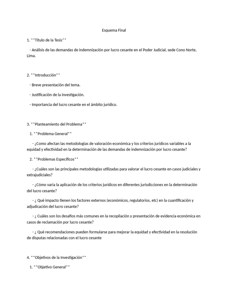 ESQUEMA FINAL | PDF | Caso de ley | Daños y perjuicios