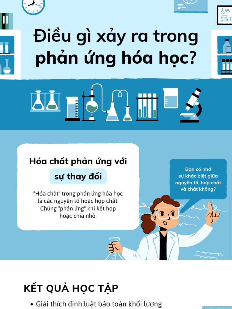 Phản ứng hóa học Bản thuyết trình khoa học theo Phong cách Vẽ tay Xanh dương Xanh dương Nhạt | PDF