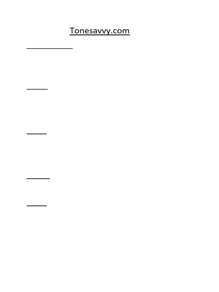 Tone Savvy | PDF
