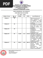 Tos in Filipino 6 1st Quarter 2025-2026 | PDF