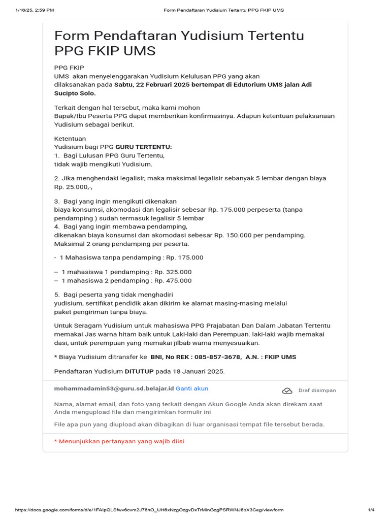 Pendaftaran Yudisium PPG UMS 2025 | PDF