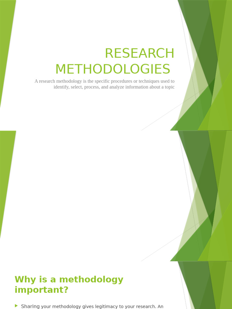 THE Importance of Methodology | PDF | Methodology | Evaluation