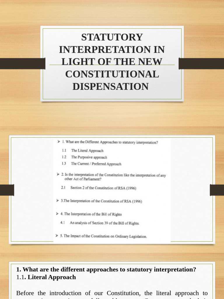 Statutory Interpretaion in Light of The Constitution (Amended) - 5 ...