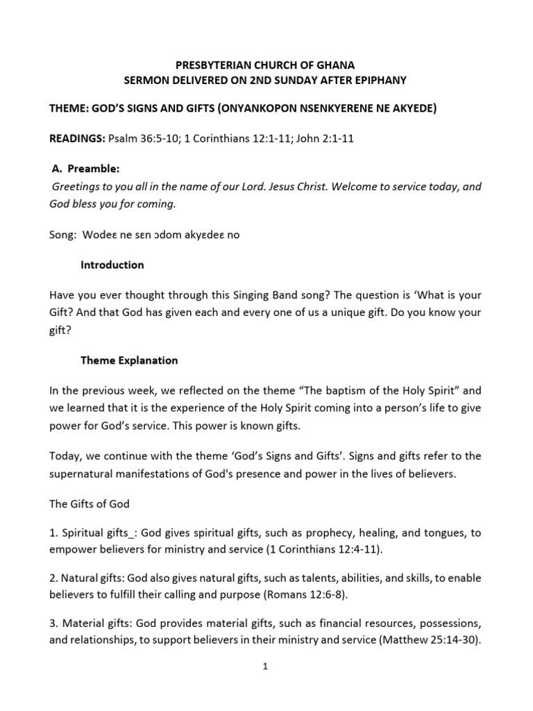 Gods Signs and Gifts | PDF | Spiritual Gift | Jesus