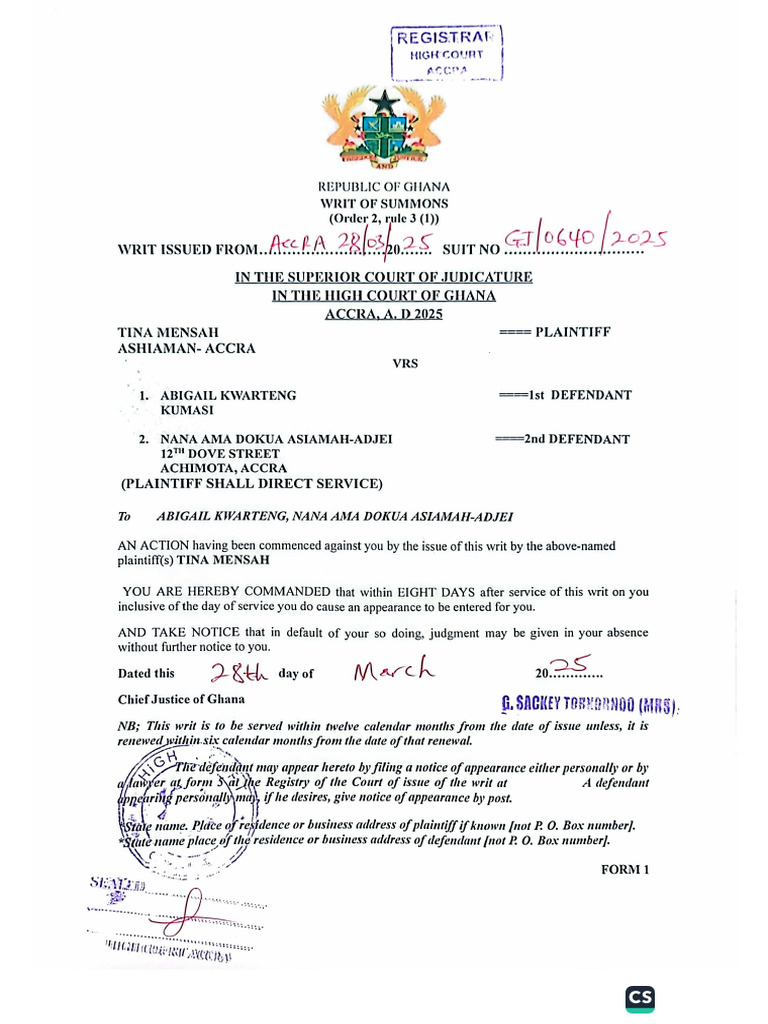 Court Defamation Writ | PDF