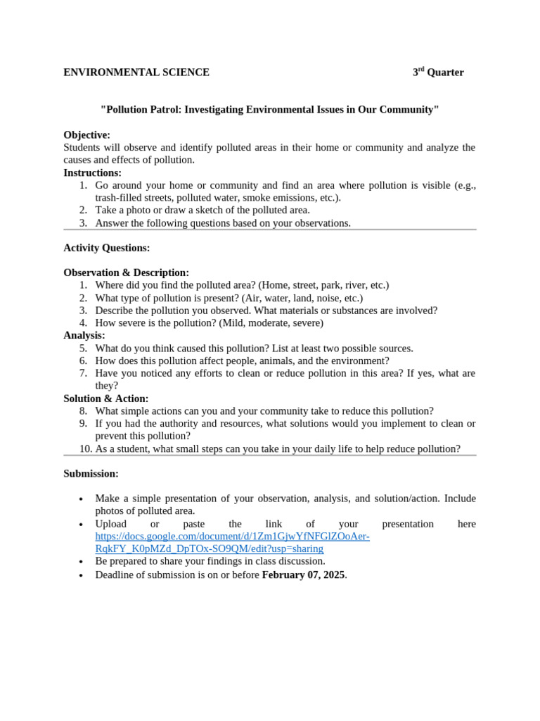 Pollution Patrol | PDF