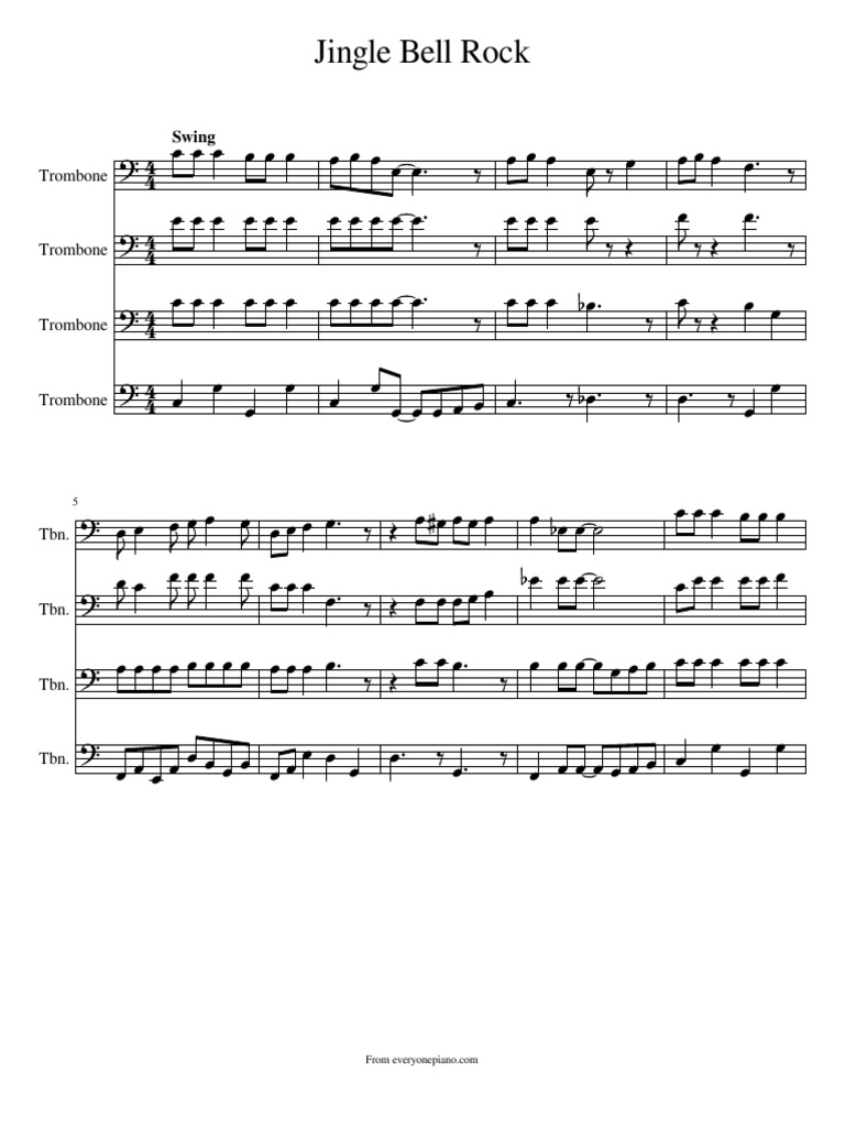 Jingle Bell Rock Trombone Quartet | PDF