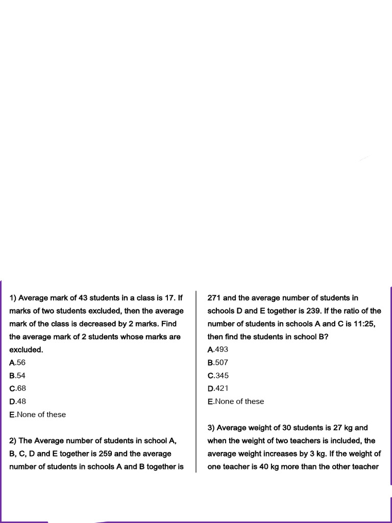 Average Questions for Bank Exams | PDF | Average