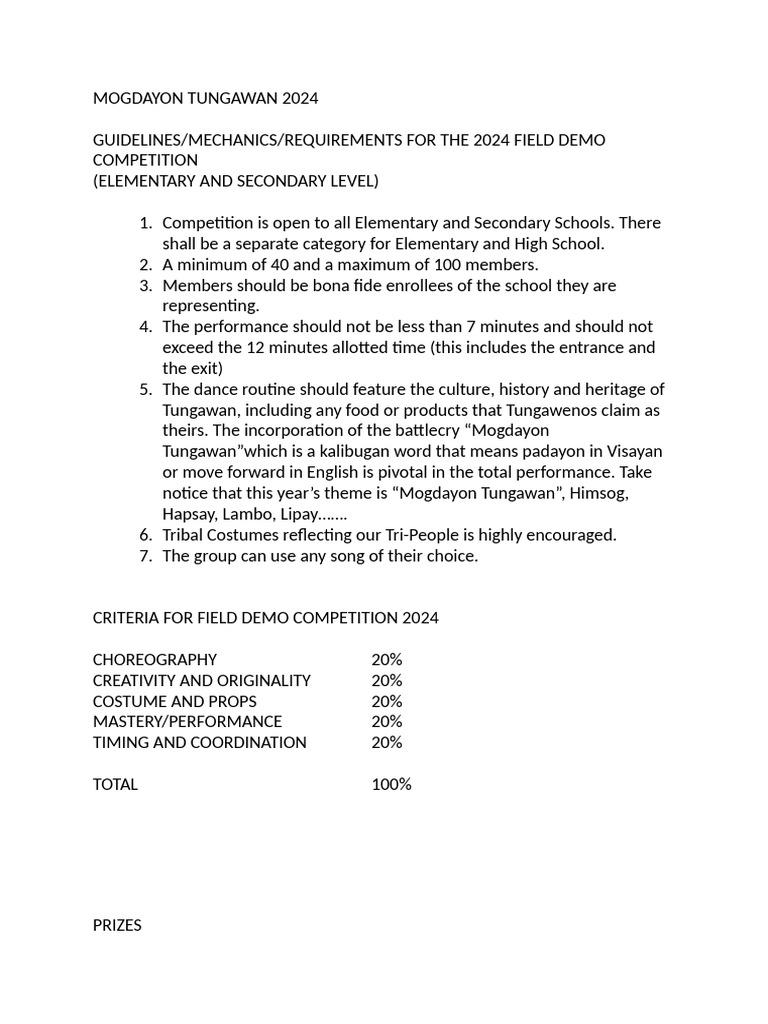 Mogdayon Tungawan 2024 Field Demo | PDF