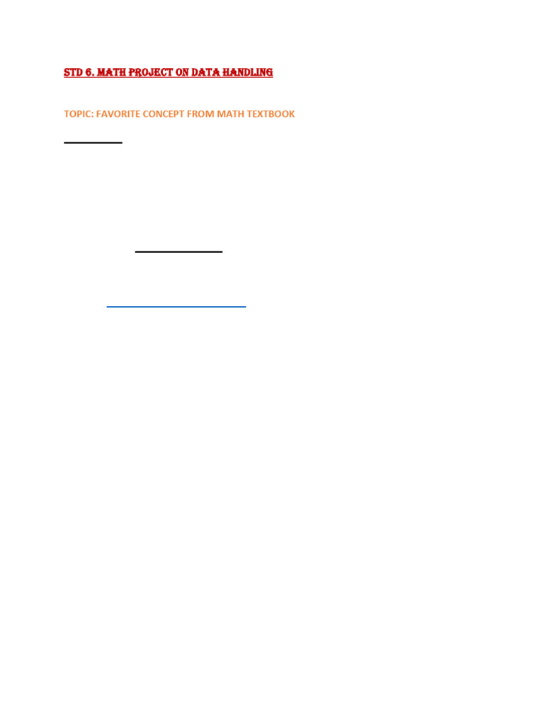 Maths Project Grade 6 | PDF