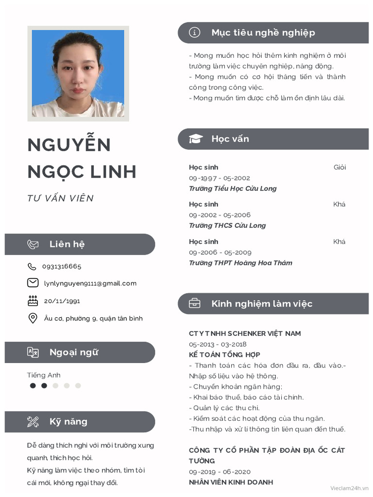 Nguyen Ngoc Linh CV Vieclam24h vn1739603612 | PDF