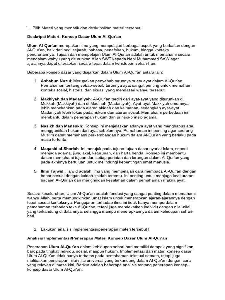 Tugas Refleksi PPG QH MODUL PROFESIONAL | PDF