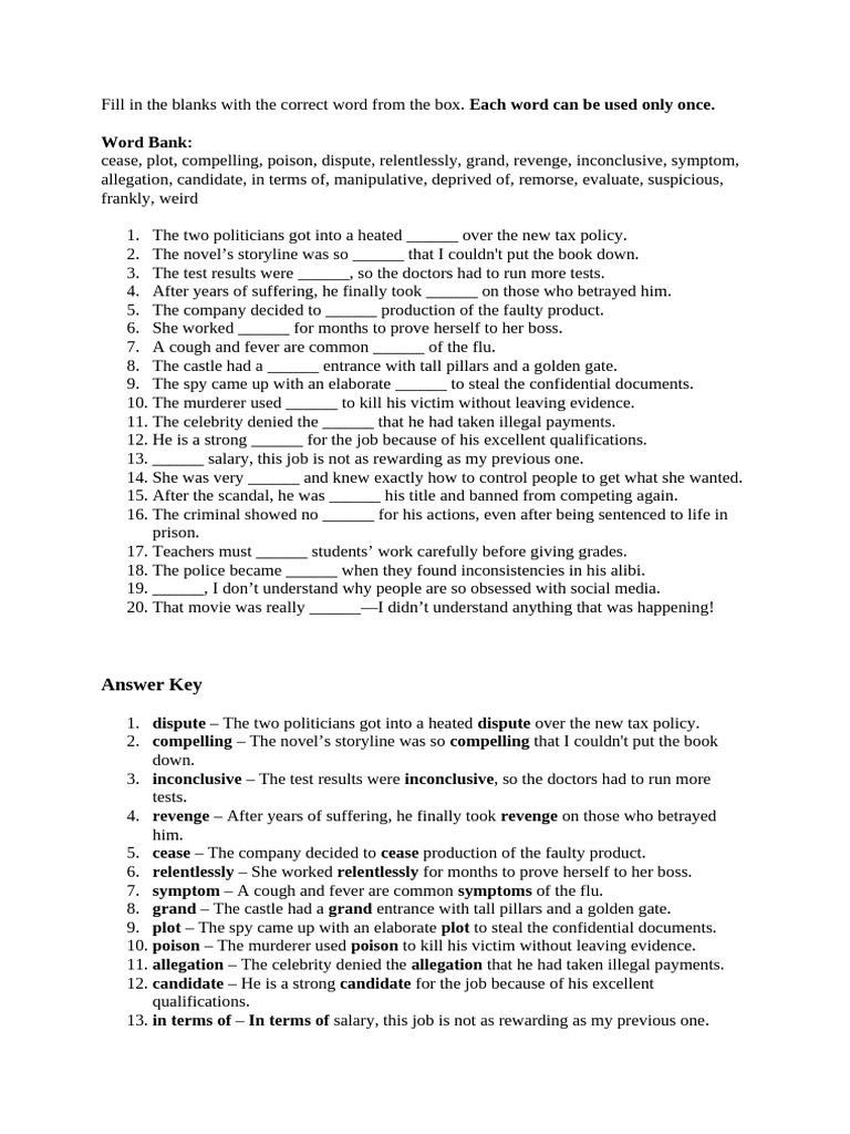 Reading Explorer Unit 8 Vocabulary Practice | PDF | Crimes | Crime ...