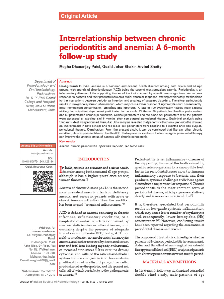 interrelationship_between_chronic_periodontitis.8 (1) | PDF | Anemia ...