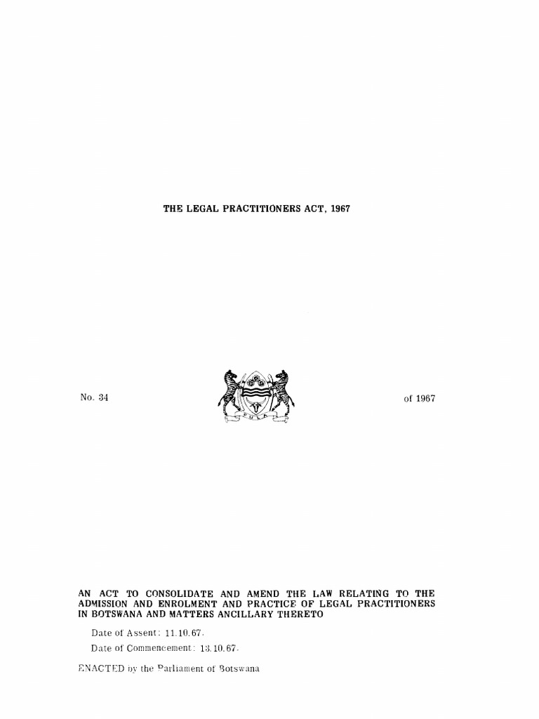 Legal Practitioners Act, No. 34 of 1967 | PDF