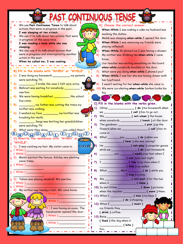 Past Continous Worksheet | PDF