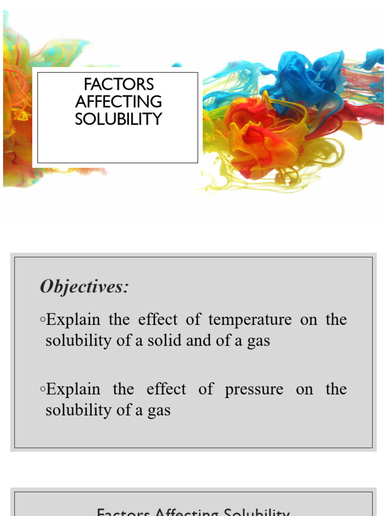 Factors Influencing Gas Solubility | PDF | Osmosis | Solubility