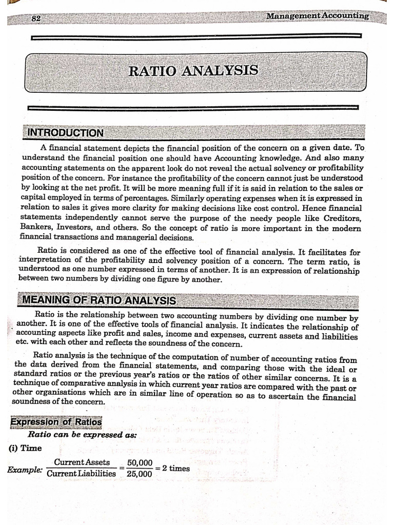 Ratio Analysis Notes | PDF
