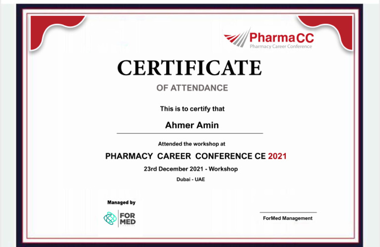 Pharma CC Certificate | PDF