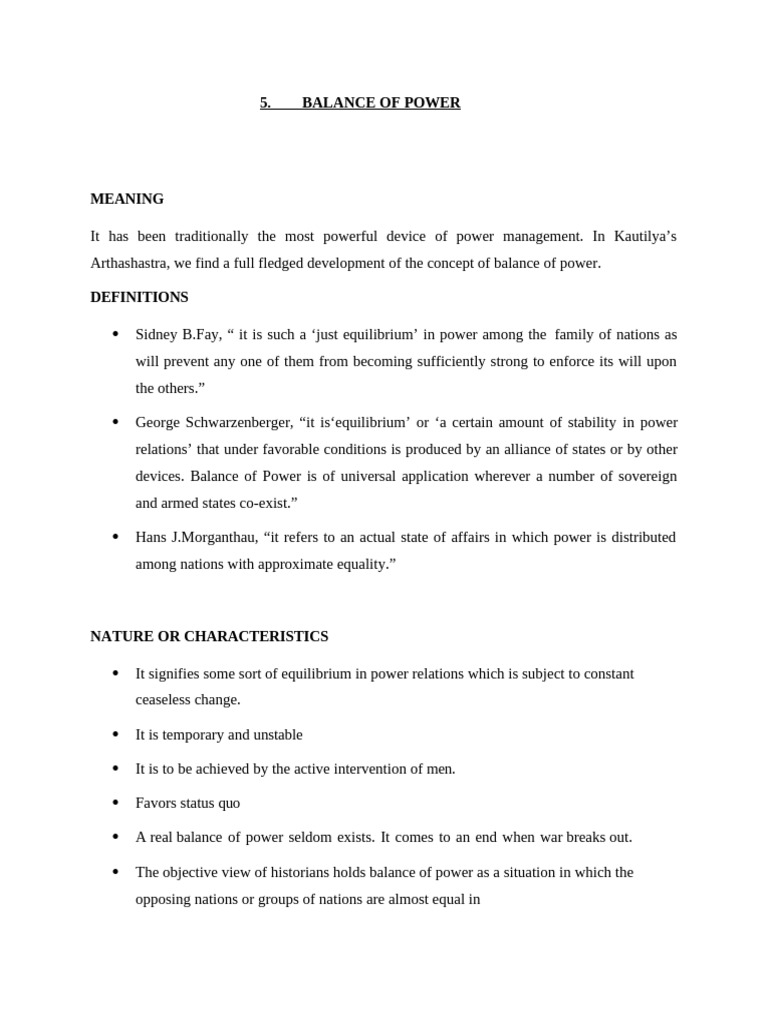Understanding Balance of Power in Politics | PDF | Peace | Political ...