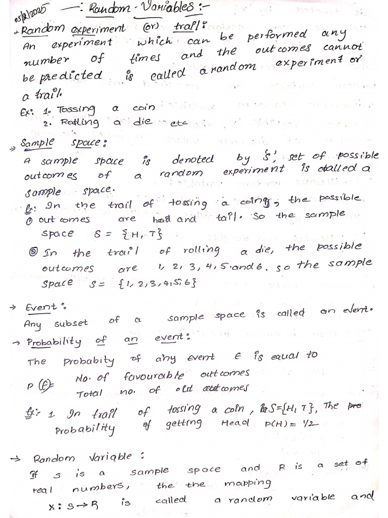 Probability notes | PDF