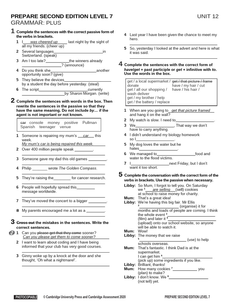PREPARE 7 Grammar Plus Unit 12 | PDF | Linguistics | Grammar