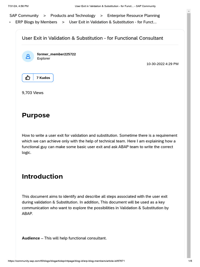 User Exit Guide for Functional Consultants | PDF | Enterprise Resource ...