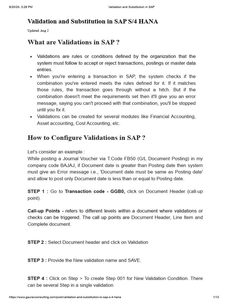 Validation and Substitution in SAP | PDF | Computer Science | Software Engineering