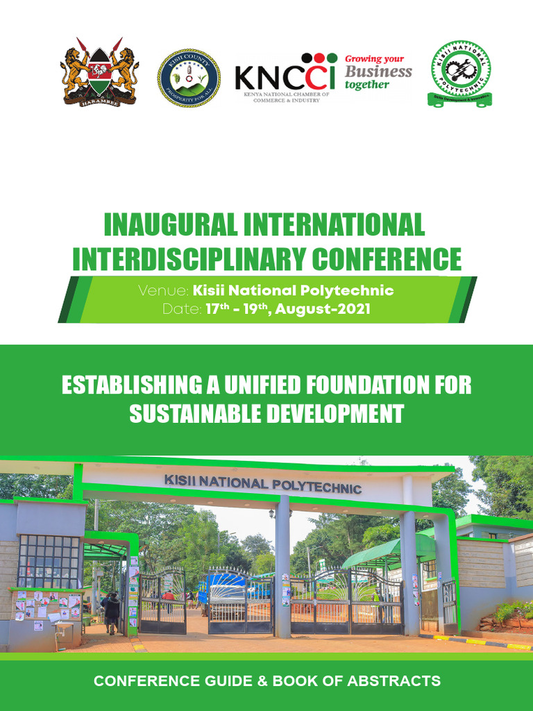 Book of Abstracts Kisii National Polytechnic FINAL COPY | PDF | Energy Conservation