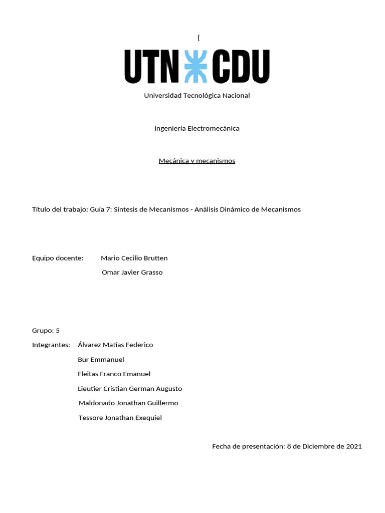 Guia 7 Mec. y Mecanismos - Docx 111 | PDF | Geometría | Trigonometría