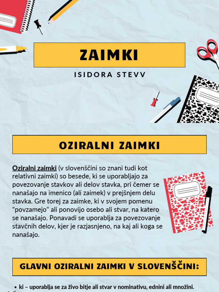Oziralni Zaimki in SKLONI | PDF