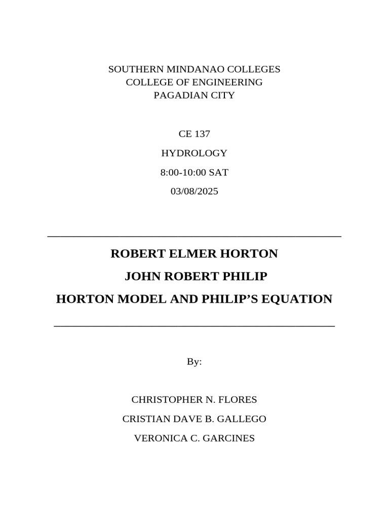 GROUP 7 HYDROLOGY REPORT (1) | PDF | Hydrology | Earth Sciences