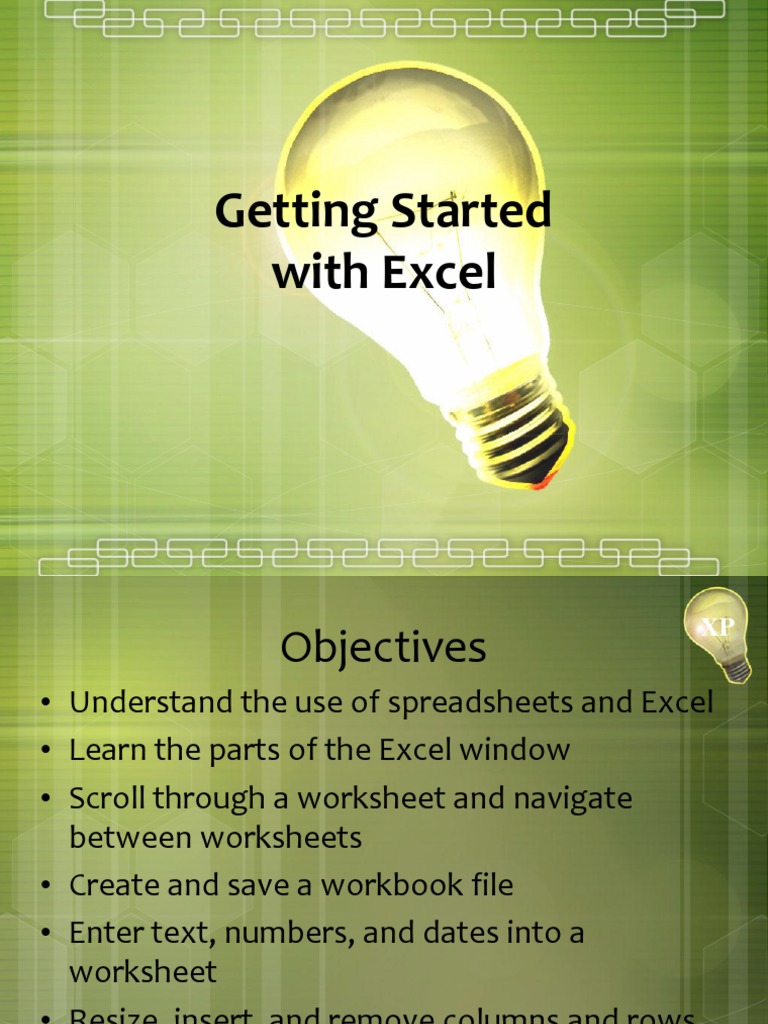 Getting Started With Excel | PDF | Microsoft Excel | Spreadsheet