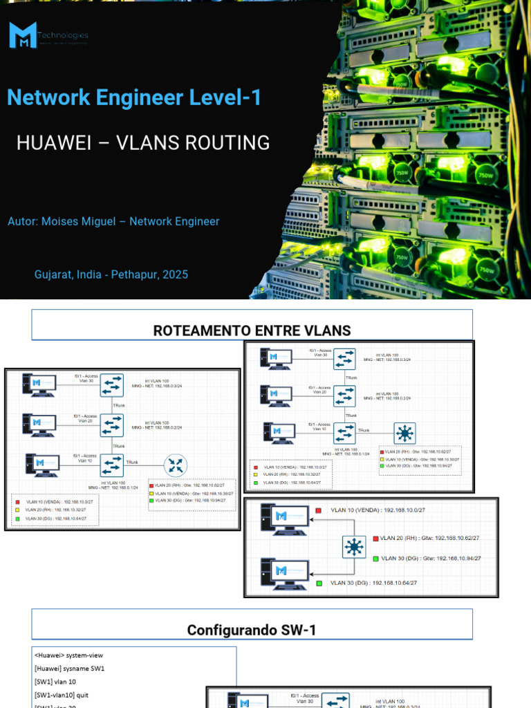 1.lecture 6 Huawei configurations - Roteamento entre Vlans | PDF | Network Layer Protocols | Routing