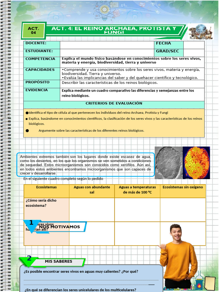 02. Ficha de actividad S4 (U1) (1° grado) - CyT | PDF