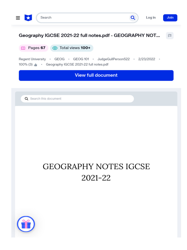 IGCSE Geography Notes 2021-22 | PDF | Human Migration