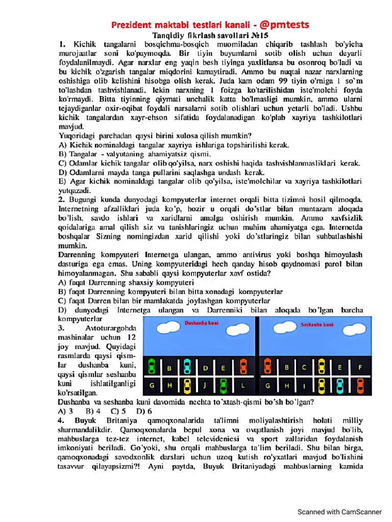 15-Tanqidiy Fikrlash - Eski | PDF