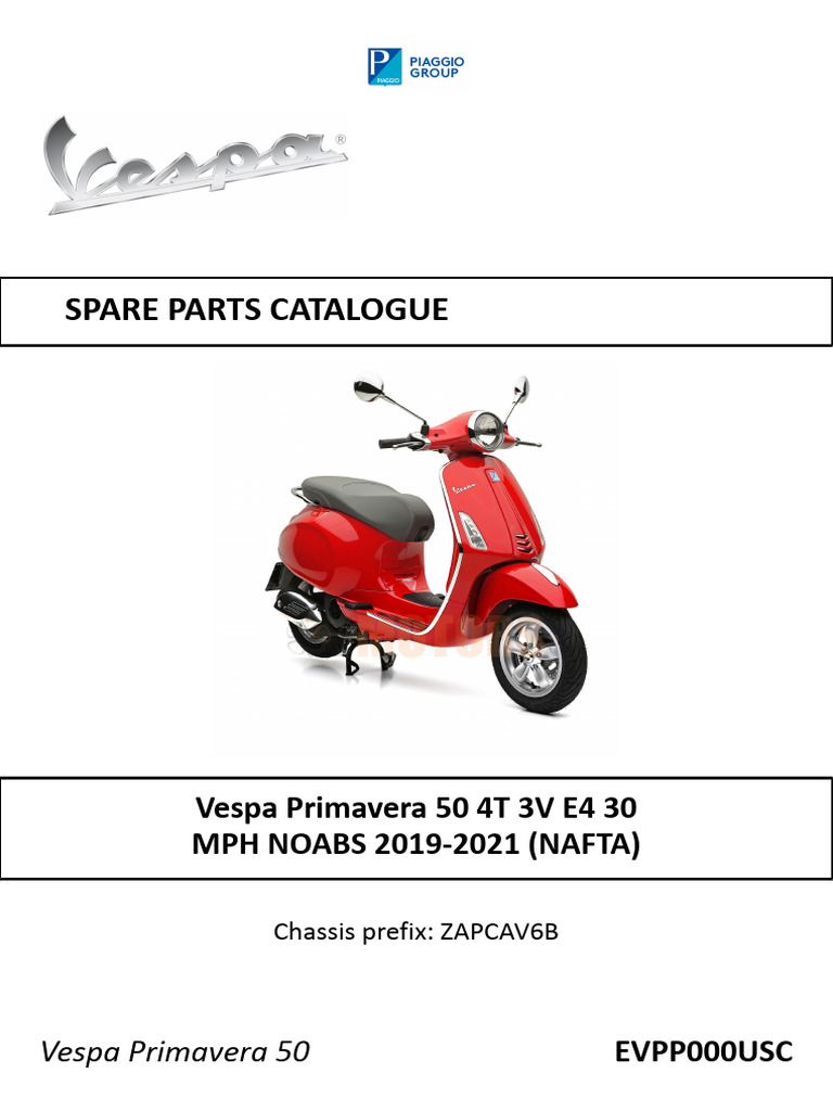 Vespa Primavera 50 4T 3V IPC | PDF | Steering | Motor Vehicle